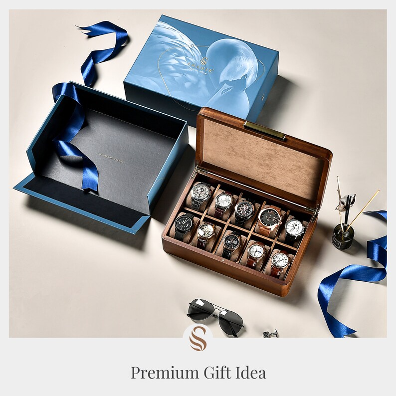 Watch Box for Men Personalized Watch Storage Box With 10 - Etsy