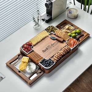 Personalized Cheese Board Set With Custom Engraving for Couples 50th ...