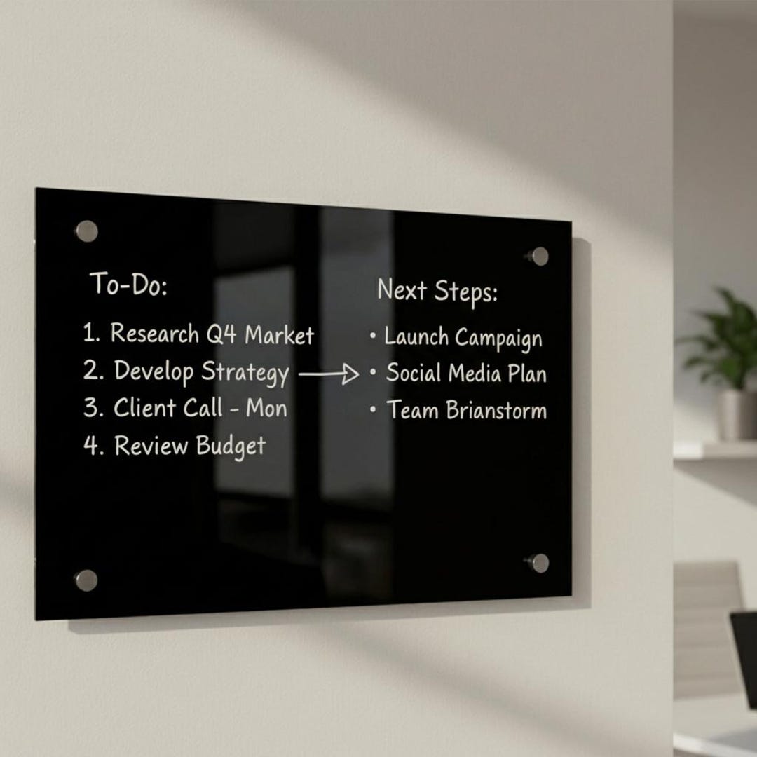 Meeting Room Writable Blank Acrylic Board Wall Mounted Office Task ...