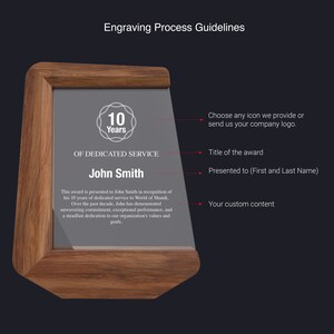 Employee Recognition Office Award - Engraved Wood Stand Trophy for ...