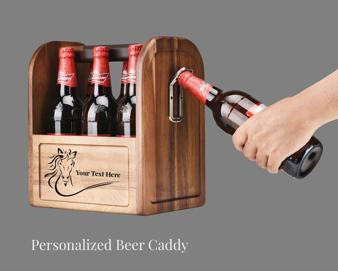 Personalized Beer Caddy With Bottle Opener Birthday Father's Day Gift ...