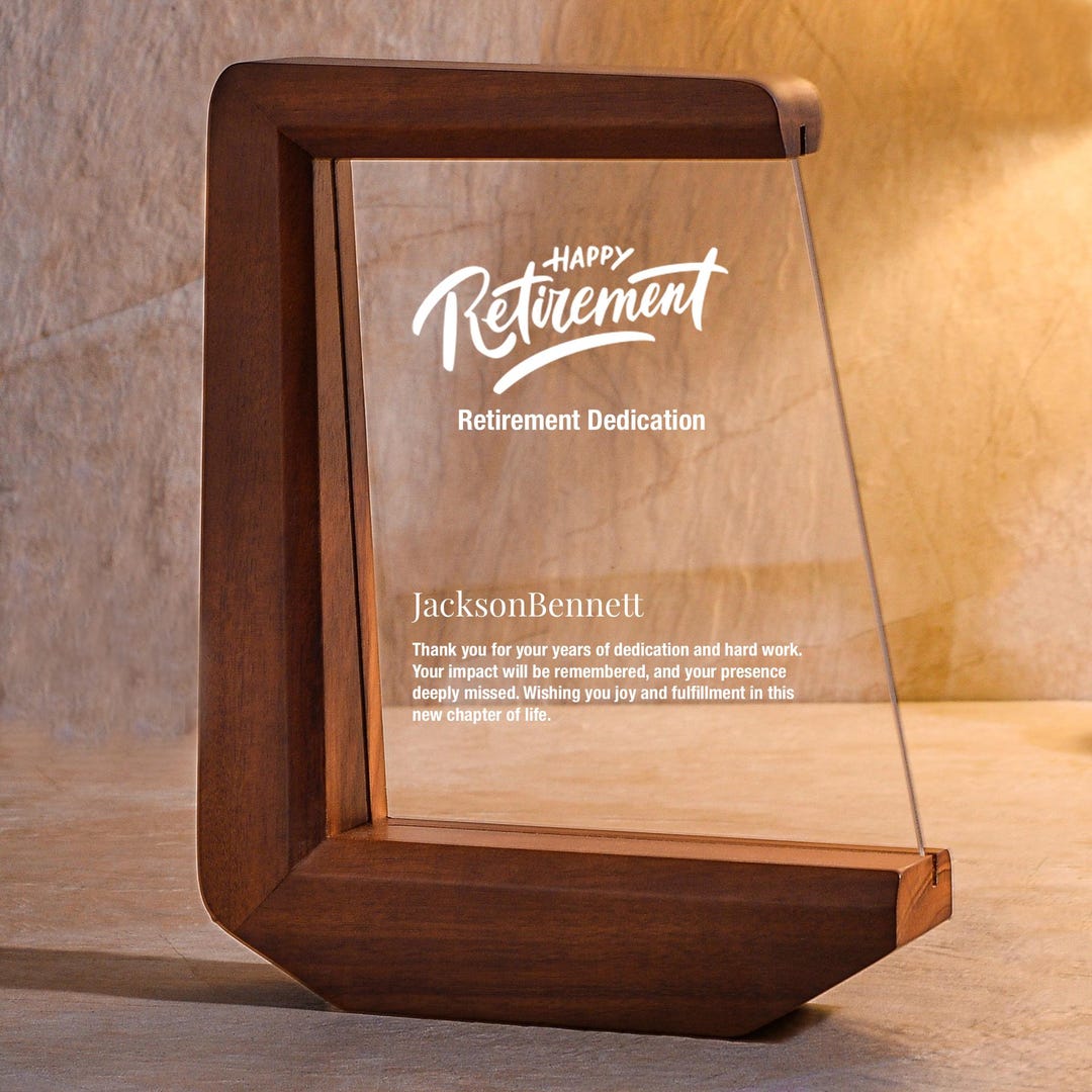 Custom Retirement Plaque for Men Award Trophy Personalized Retirement ...