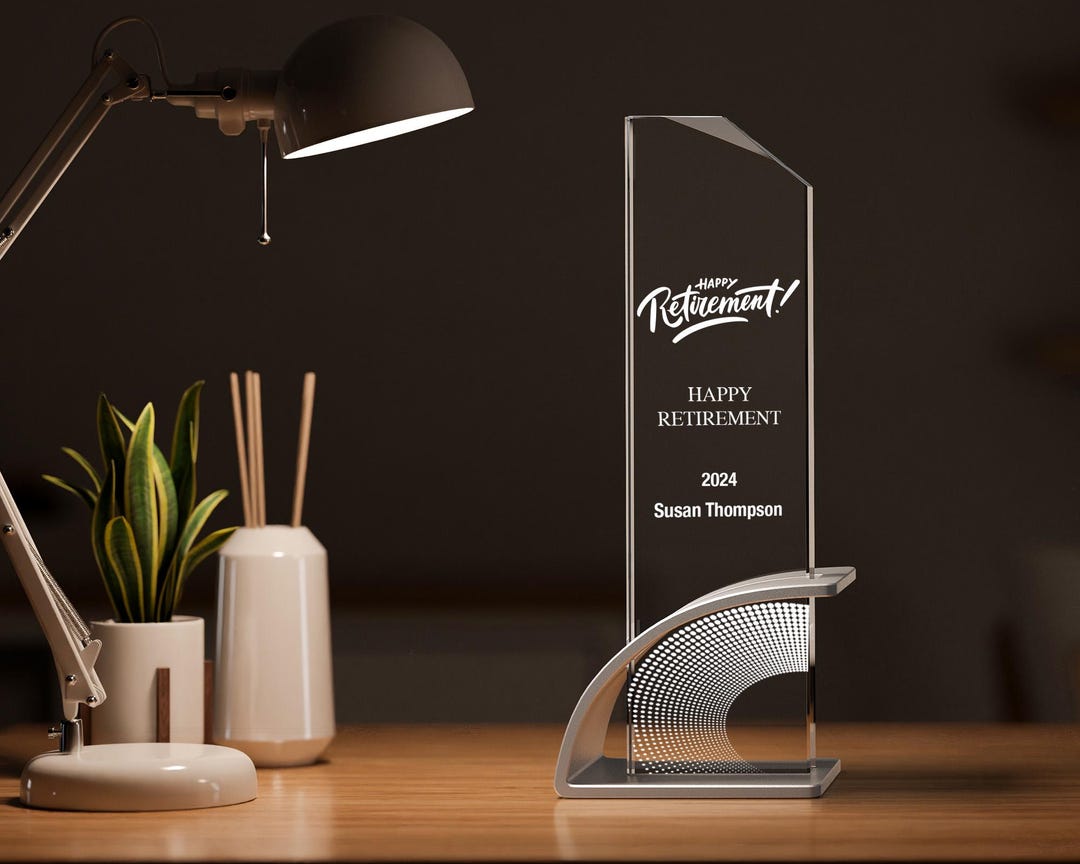 Custom Crystal Award Plaque Laser Engraved - Personalized Trophy for ...