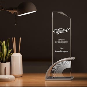 Custom Crystal Award Plaque Laser Engraved - Personalized Trophy for ...