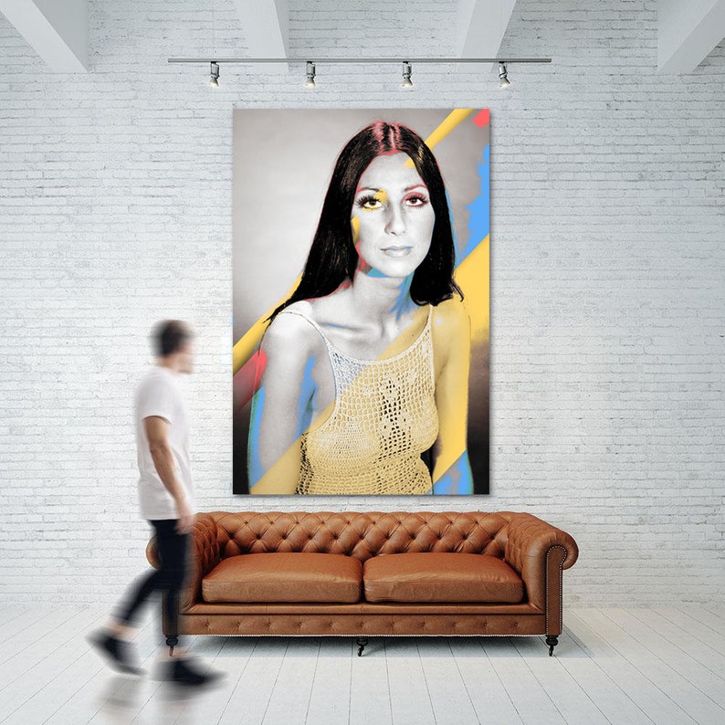 Pop Art Print of Cher Digital Painting 1970s Andy Warhol Style Rock ...