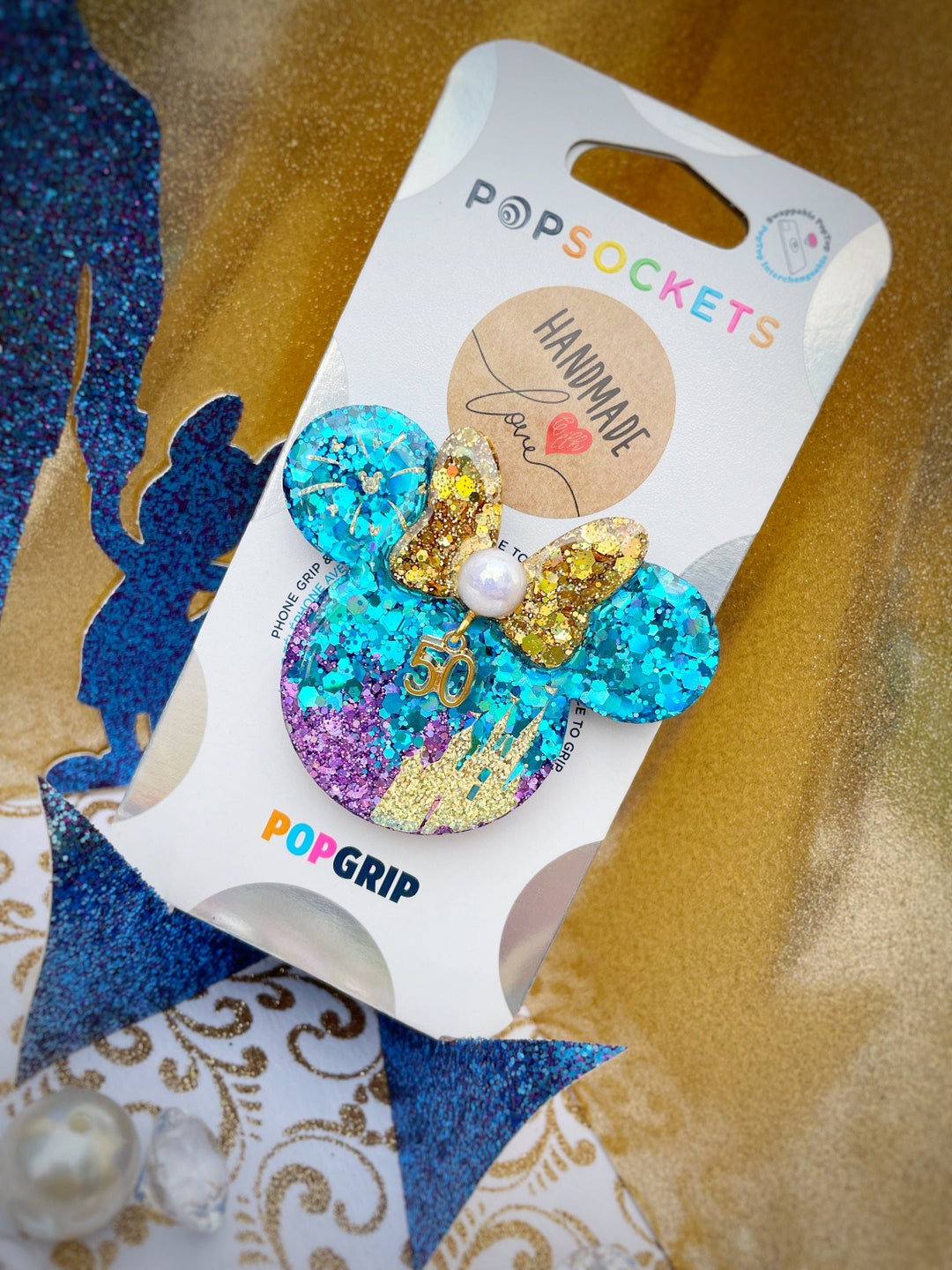 Disney World 50th Inspired Popsocket®/keychain/badge Reel/magnet ...