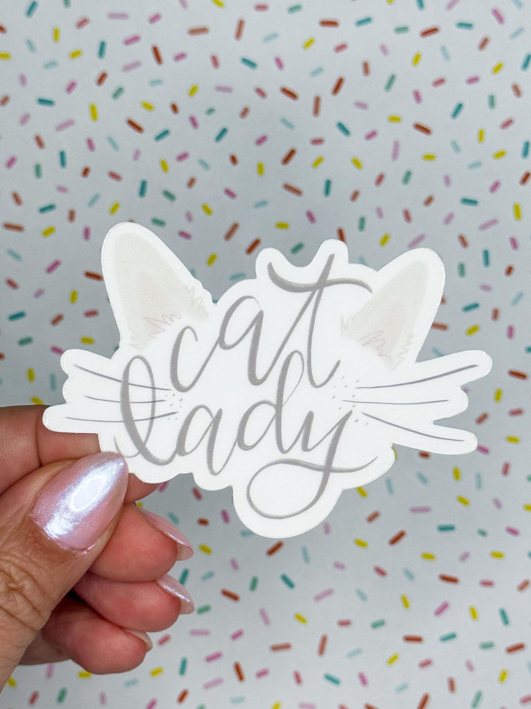 Cat Lady Sticker, Cat Lover Sticker, Cute Sticker for Water Bottle - Etsy