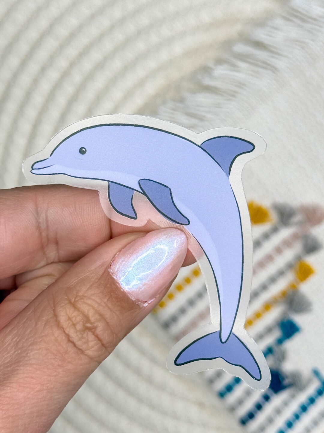 Dolphin Sticker, Illustrated Dolphin, Marine Life Sticker for Water ...
