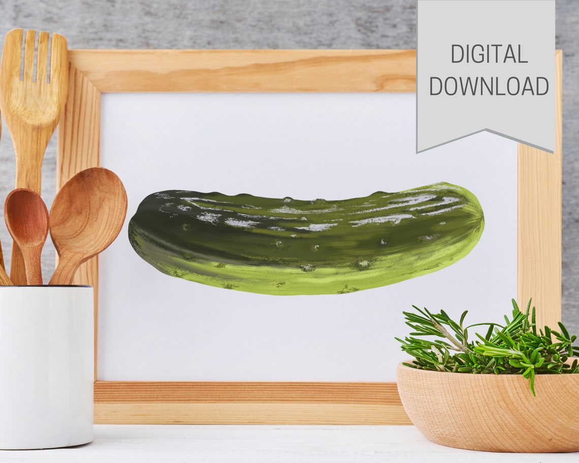 Pickle Print Wall Art Digital Download Printable Realistic - Etsy