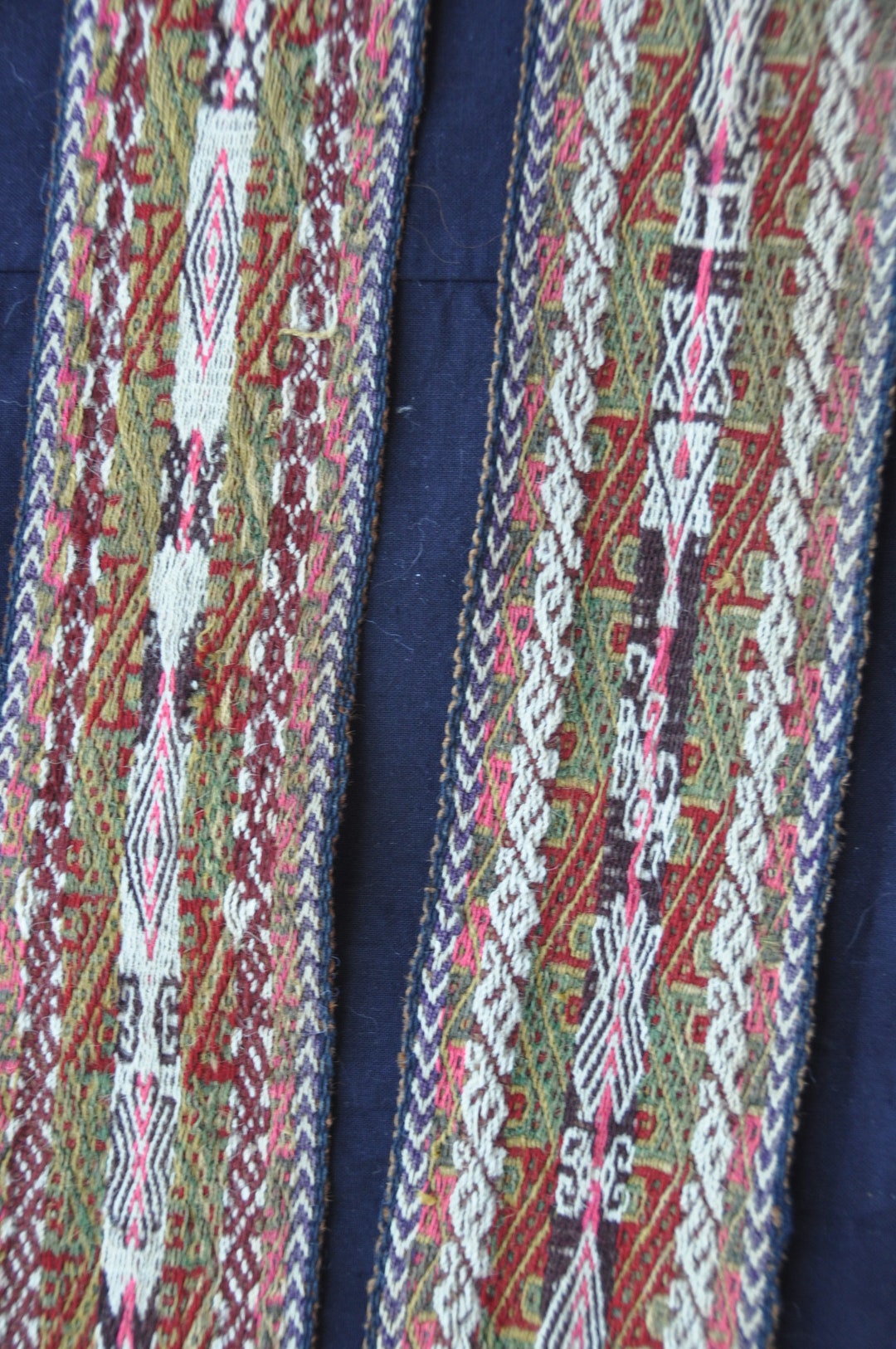 Rare Vintage Hand-woven Traditional Woollen Andean Chumpi Belt. Made in ...