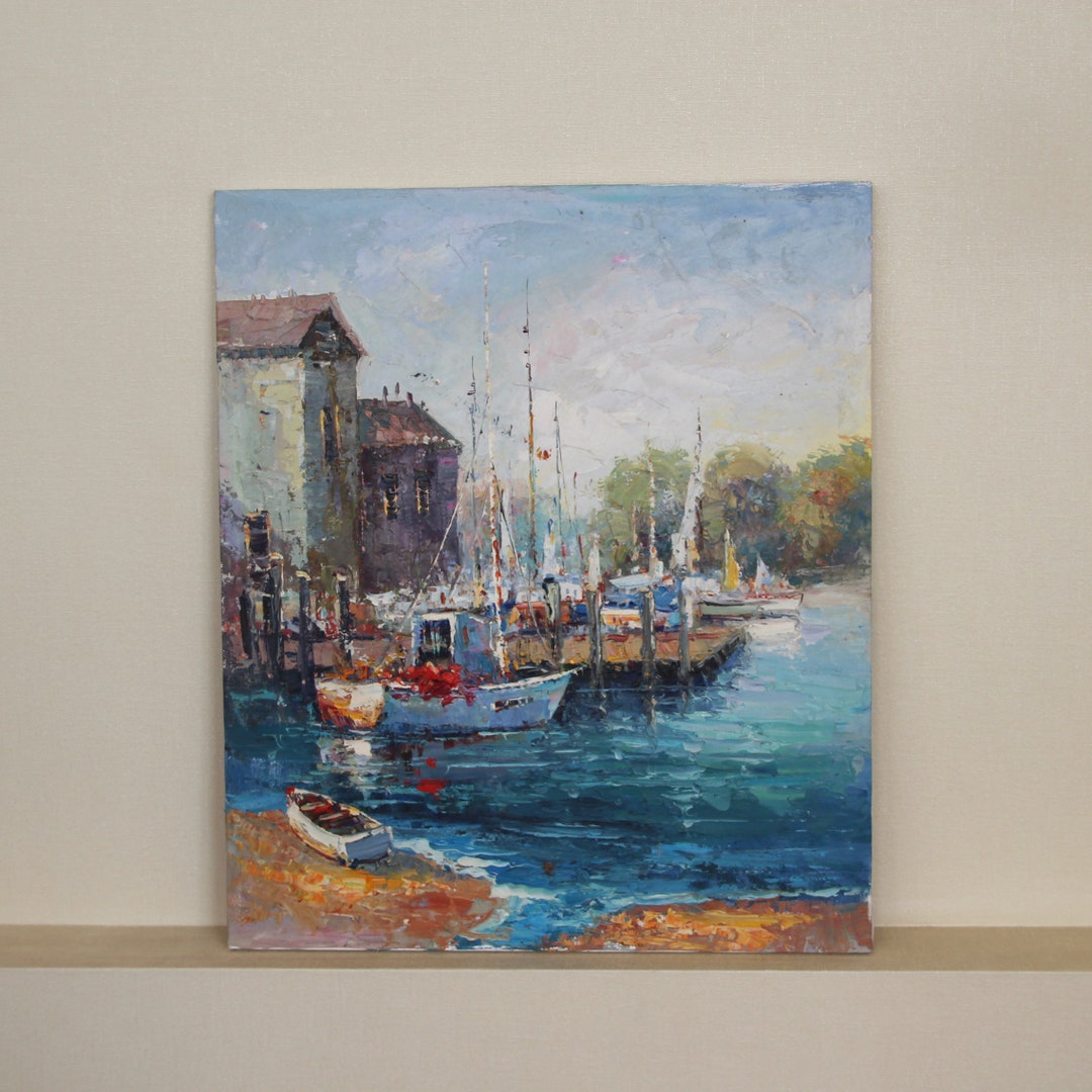 Seaside Oil Painting, Handmade Oil Painting, Wall Decor Canvas, Sea ...