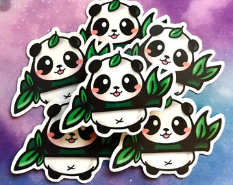 Kawaii Cute Panda Chibi Vinyl Sticker waterproof Stickers - Etsy