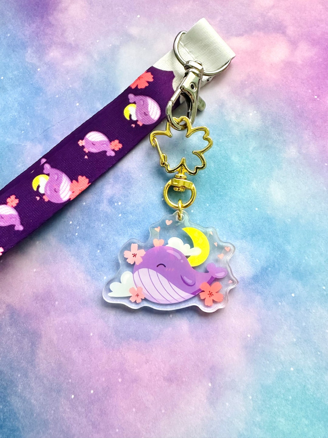 V2 Cute Sparkly Purple Whale Acrylic Keychain | I Purple You - Borahae ...