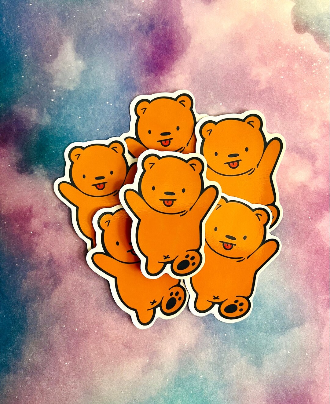 Kawaii Grizzly Brown Bear | Chibi Teddy Bear Vinyl Sticker |waterproof ...