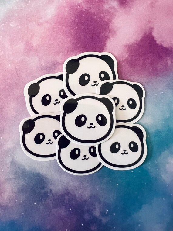 Cute Kawaii Panda 5 Pc Sticker Set Chibi Panda Sticker Set | Etsy