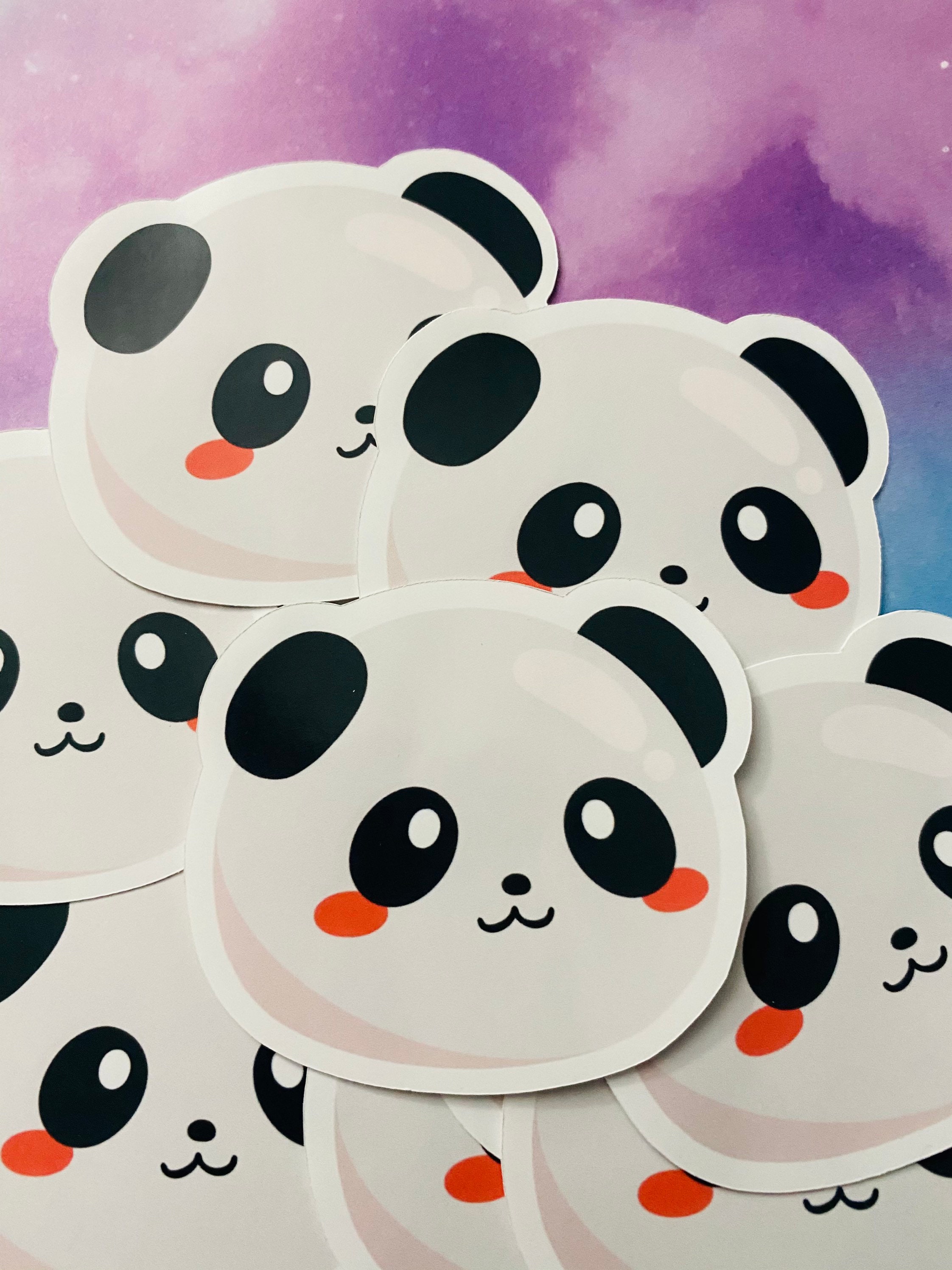 Kawaii Cute Chibi Panda Vinyl Sticker Waterproof Stickers | Etsy