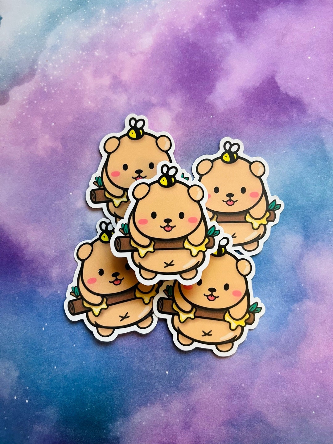 Kawaii Grizzly Bear Vinyl Sticker | Chibi Honey Bear - Etsy