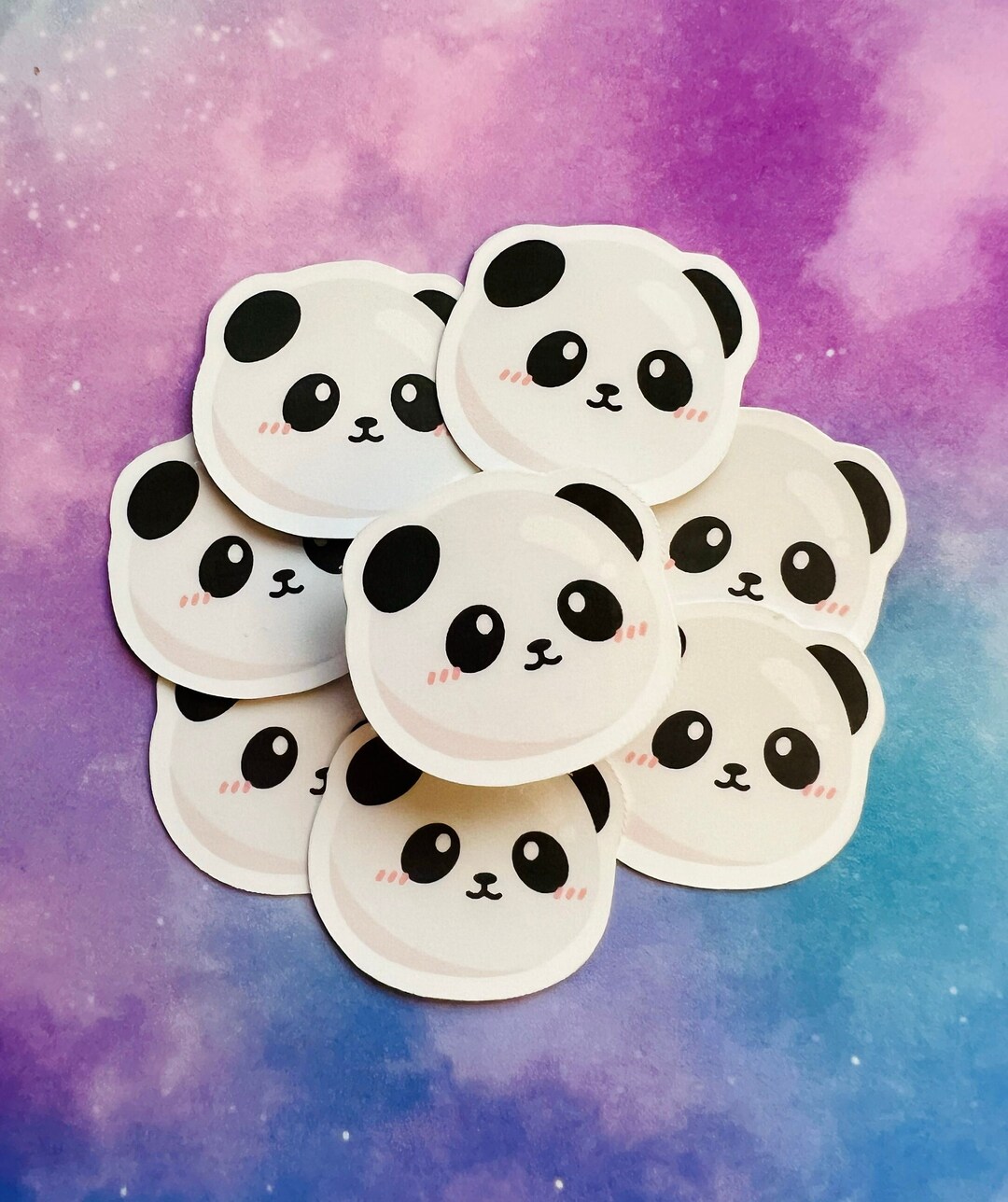 Kawaii Panda Head 5 Pc Sticker Set | Chibi Sleeping Panda | Cute ...