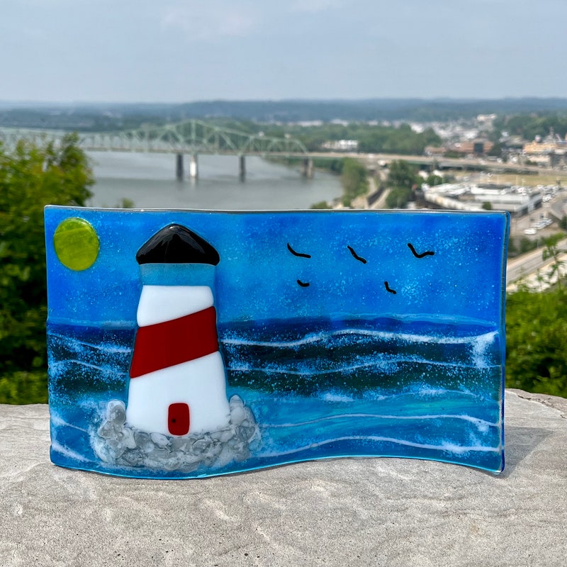 Fused Glass Beach Scene - Etsy