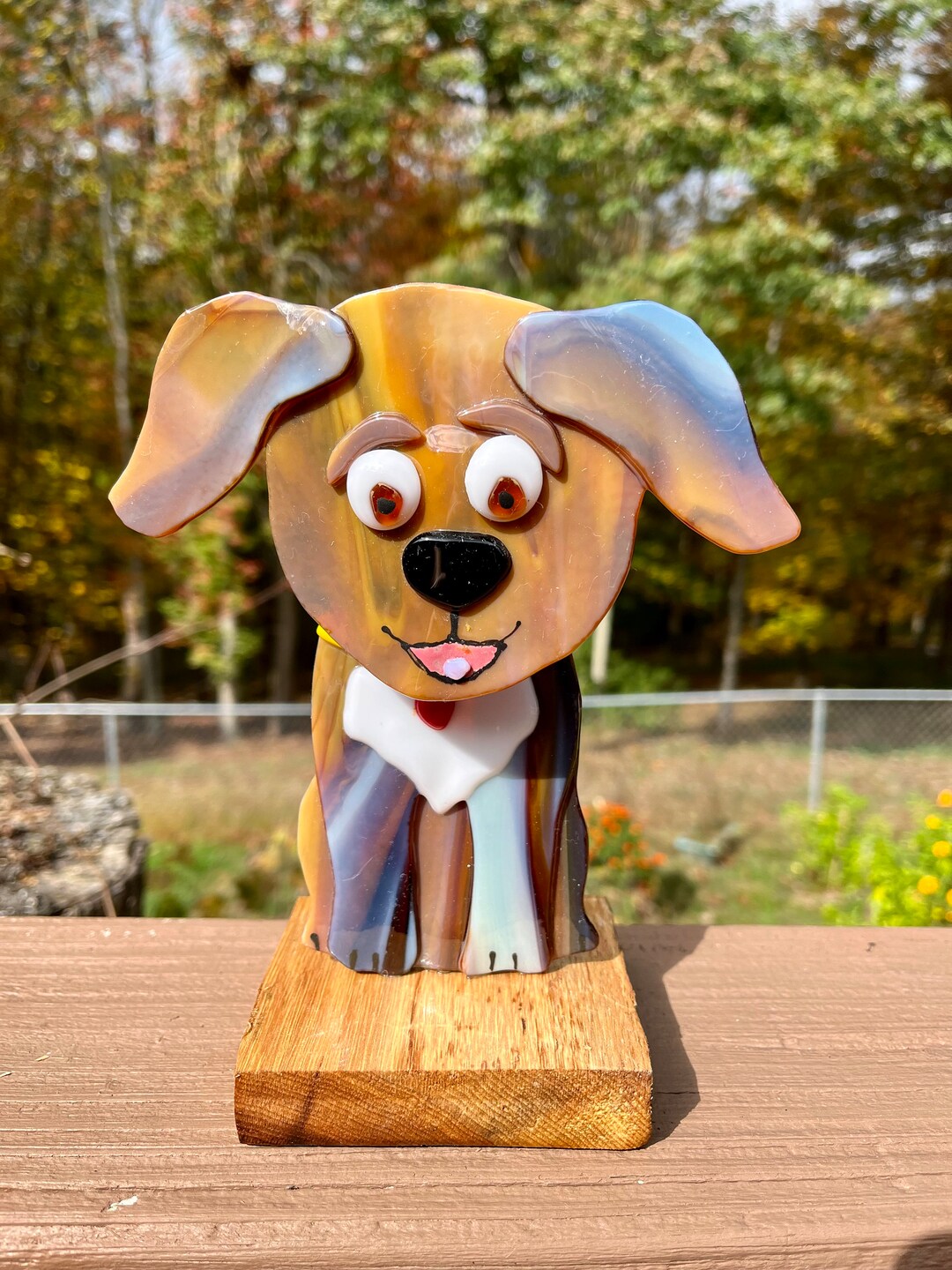 Fused Glass Dog, Glass Dog, Fused Glass, Dog Bobble Head, Dog, Dog ...