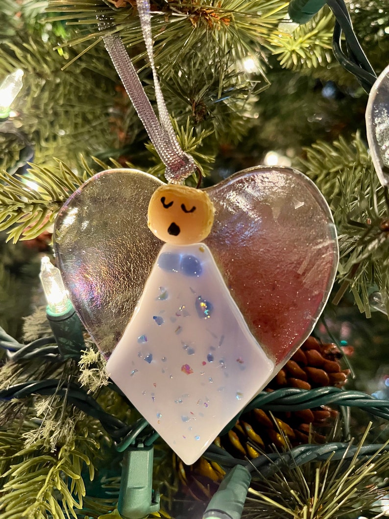 Fused Glass Angel Ornament Angel Angel Christmas Ornament - Etsy