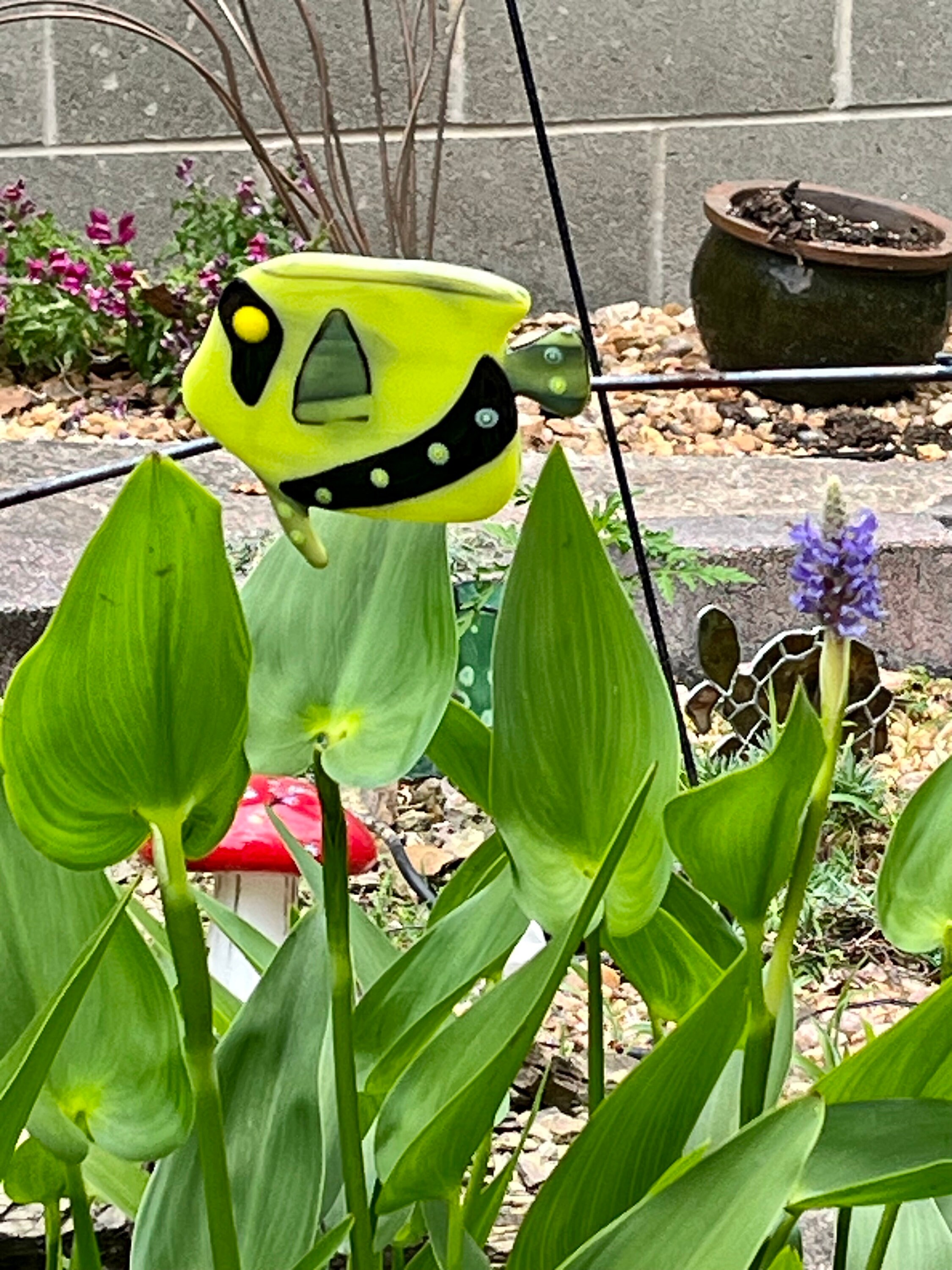 Fused Glass Garden Fish: Handmade Outdoor Plant Stake - Etsy