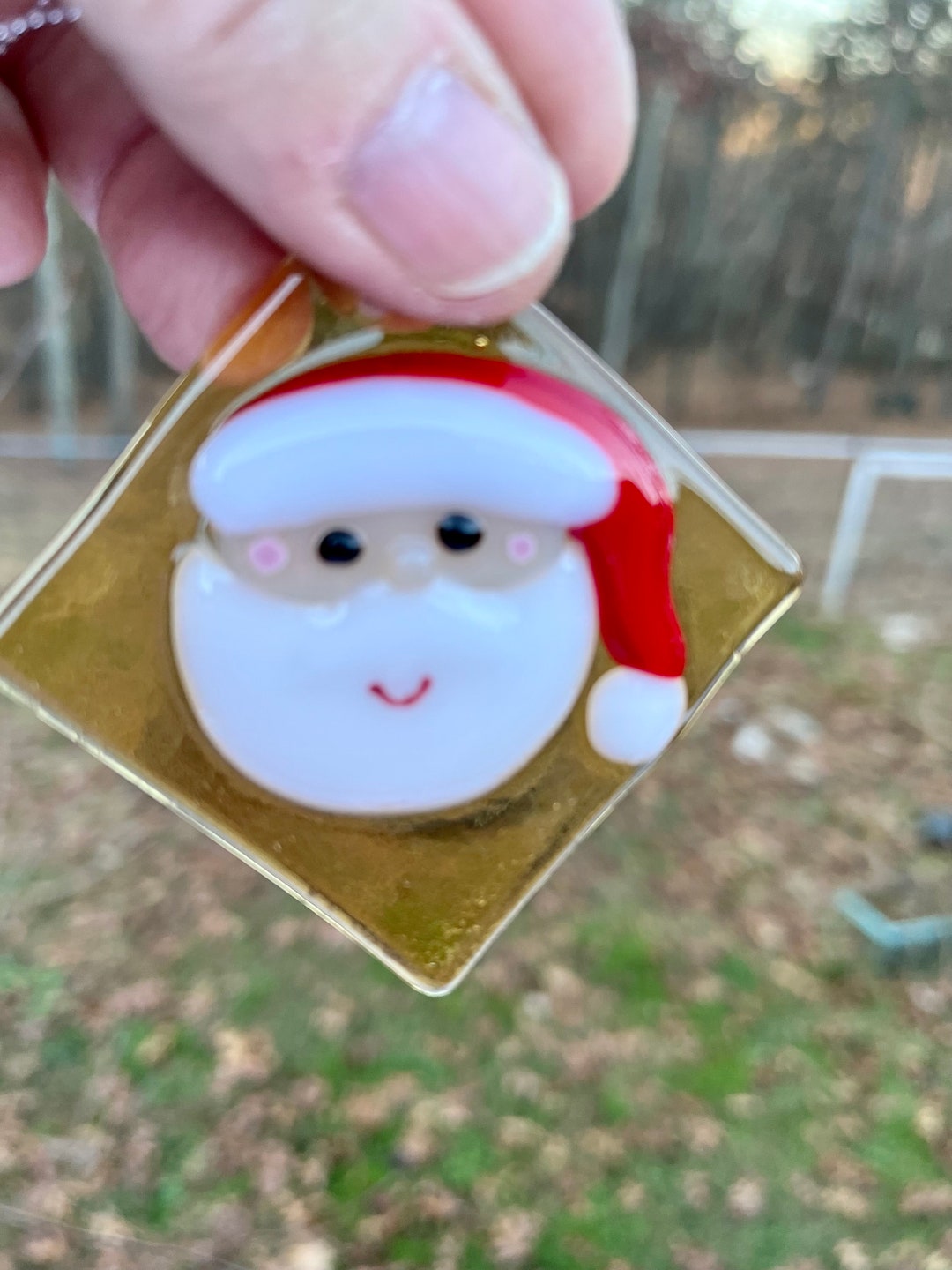 Fused Glass Santa Christmas Ornament Santa Christmas - Etsy