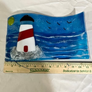 Fused Glass Lighthouse, Free Standing Lighthouse, Glass Art, Glass ...