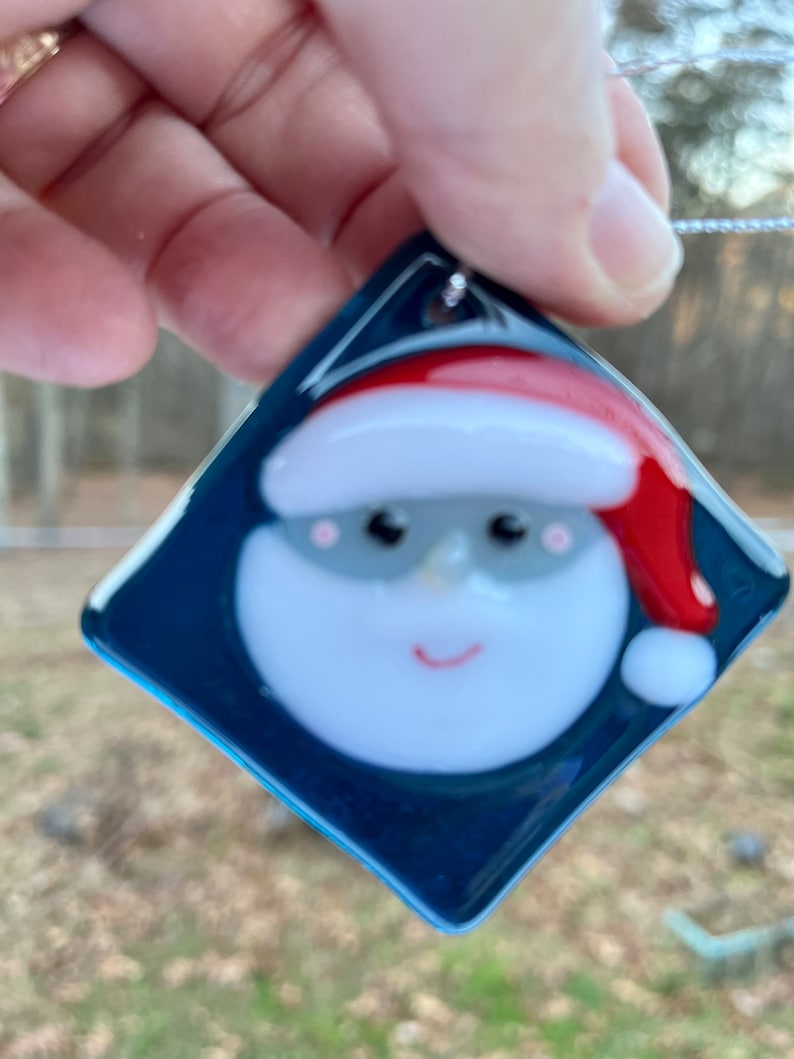Fused Glass Santa Christmas Ornament Santa Christmas - Etsy