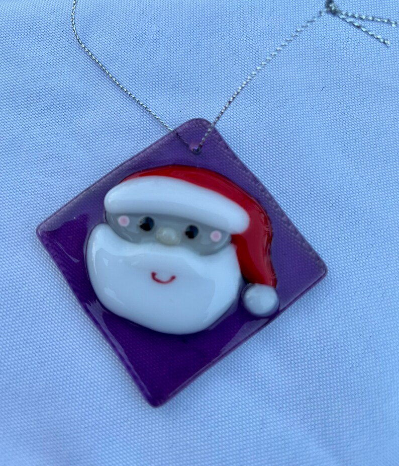 Fused Glass Santa Christmas Ornament Santa Christmas - Etsy