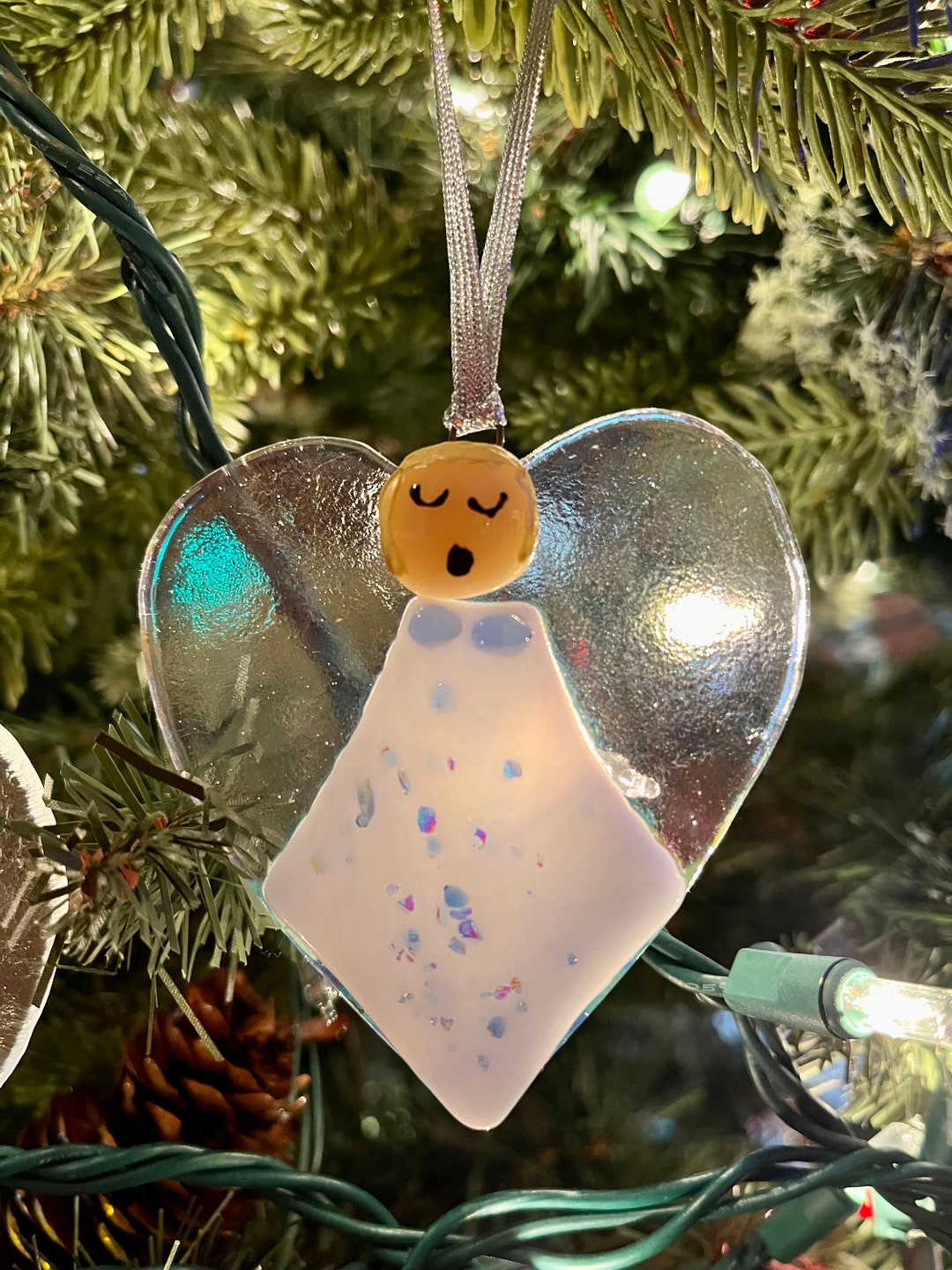 Fused Glass Angel Ornament, Angel, Angel Christmas Ornament, Angel ...