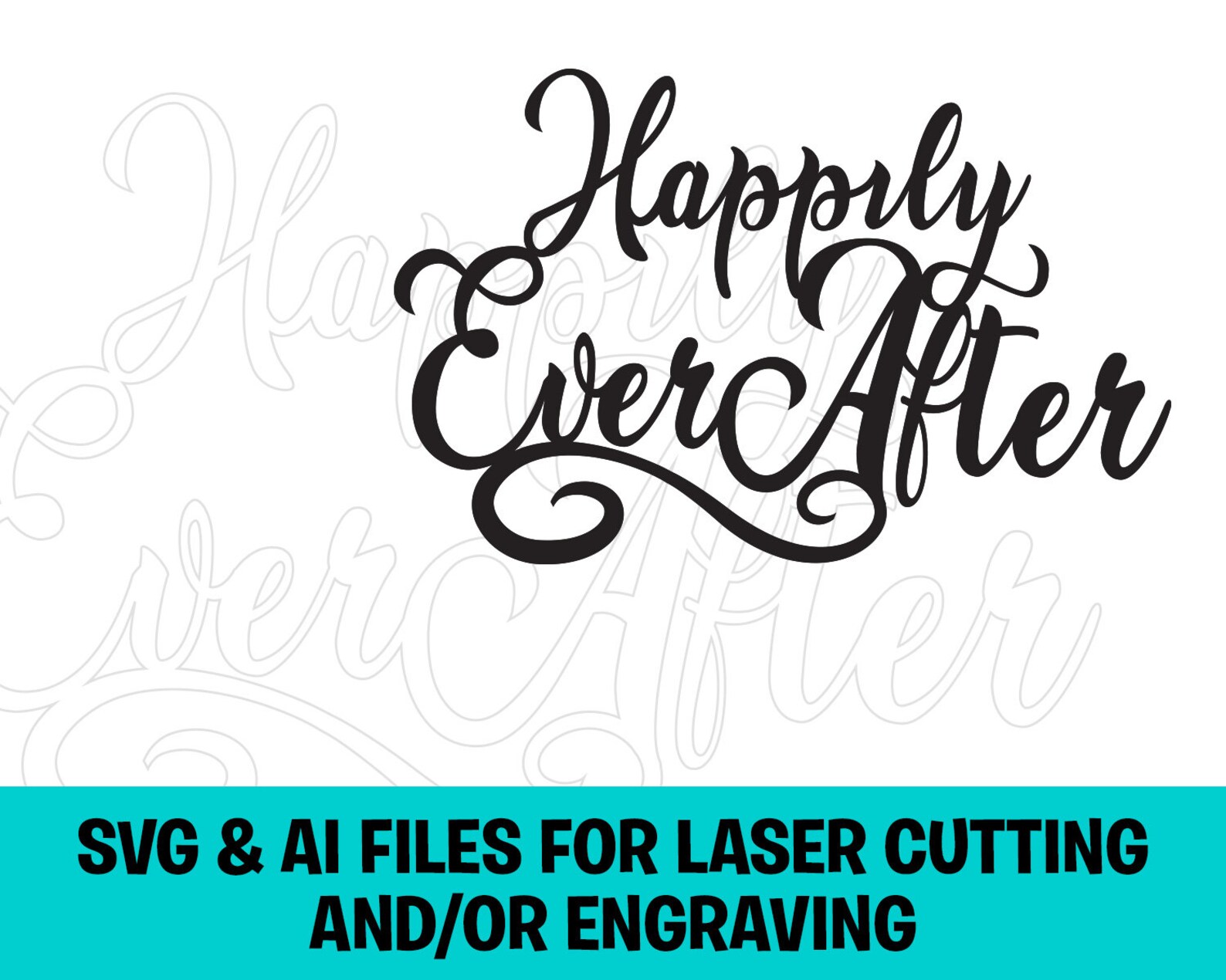 Happily Ever After SVG File ONLY Cake Topper Cricut - Etsy