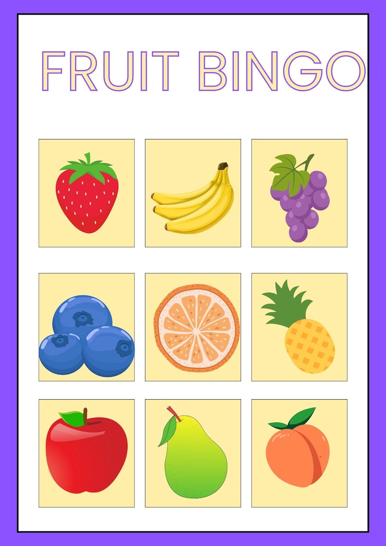 Ready Made Editable BINGO on FRUIT Vocabulary ESL - Etsy