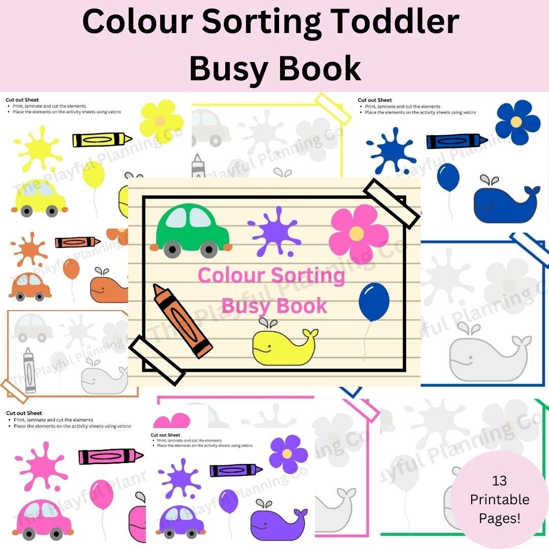 Colour Sorting Toddler Busy Book - Etsy