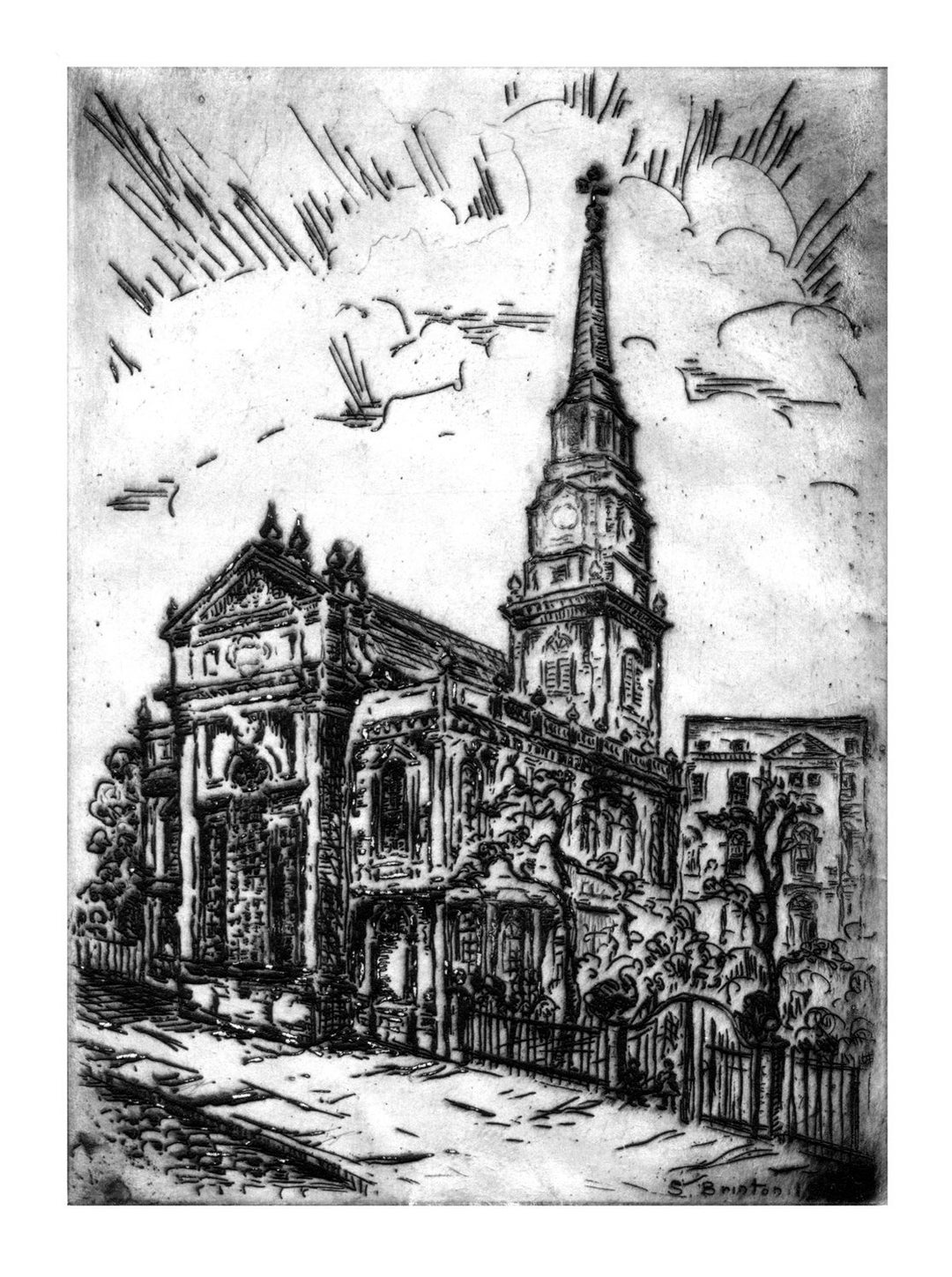 Old Christ Church. 1932. Sarah W. Brinton. (print) - Etsy