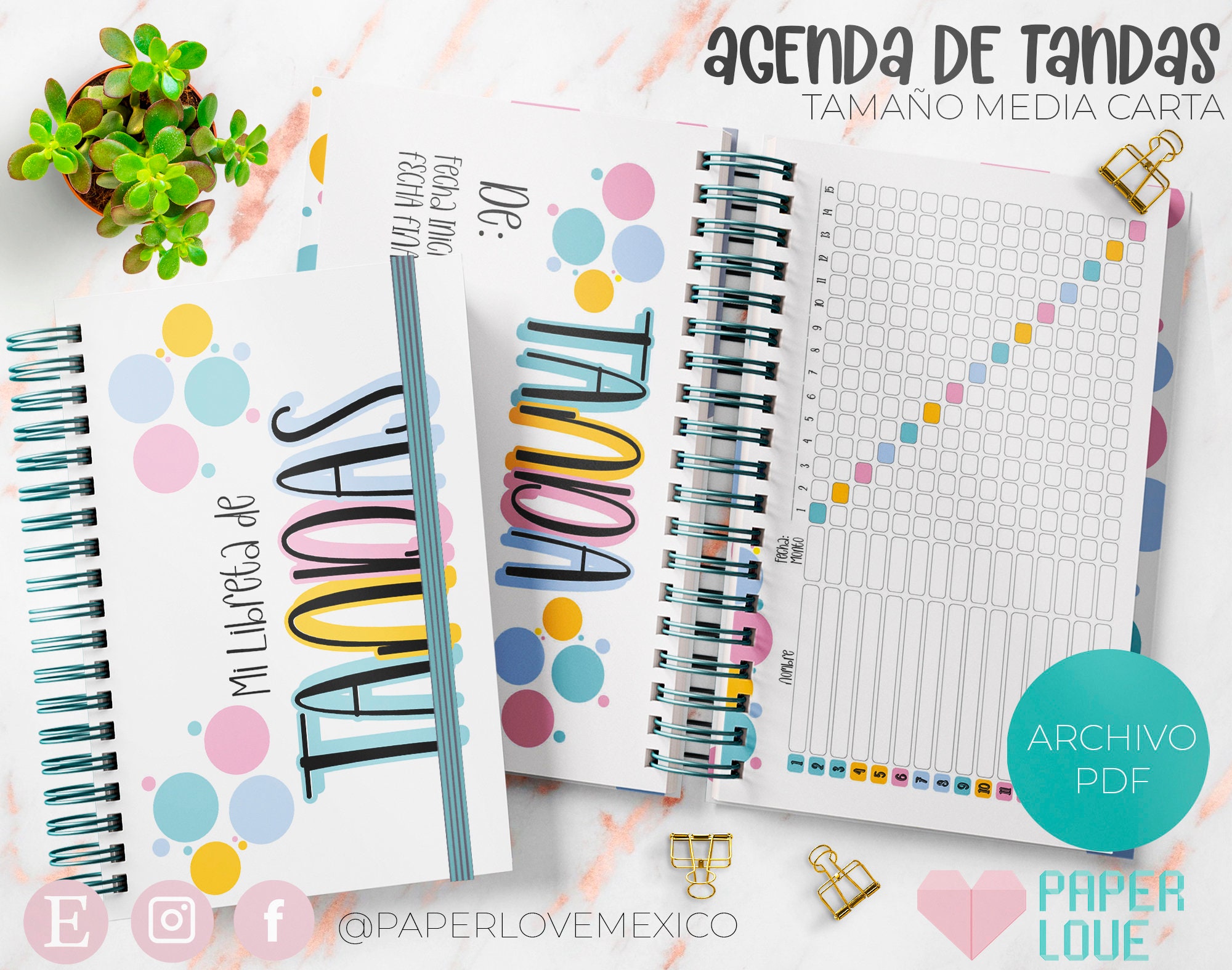 Planner de Tandas / PDF / IMPRIMIBLE / DIGITAL / - Etsy México