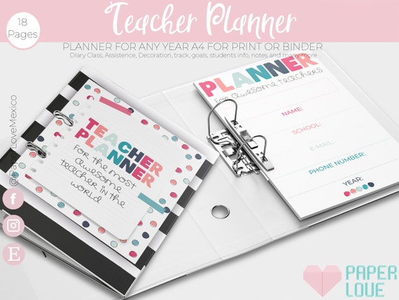 Teacher planner A4 for print or binder No DATES / PRINTABLE | Etsy
