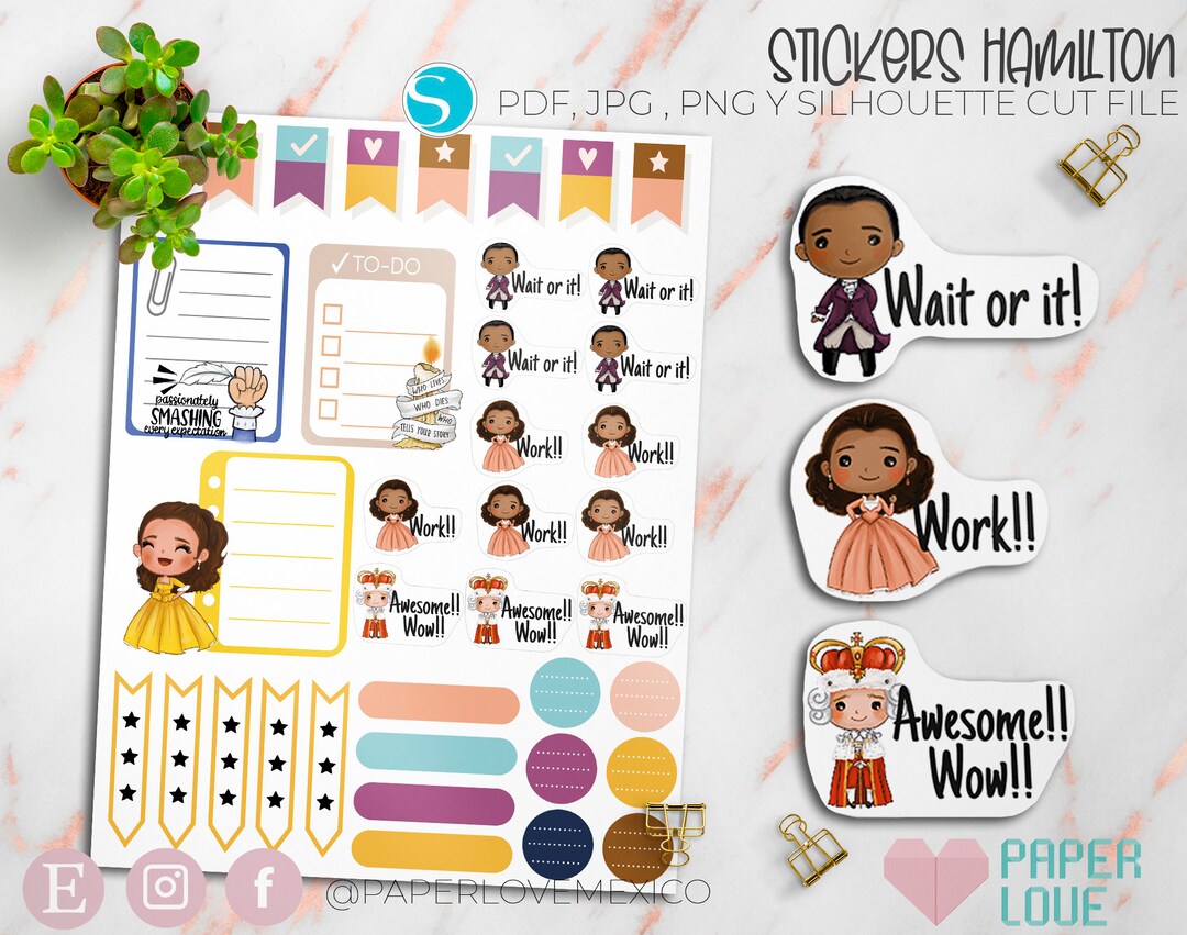 Hamilton Stickers for Planner Pdf / JPG / PNG/ PRINTABLE - Etsy