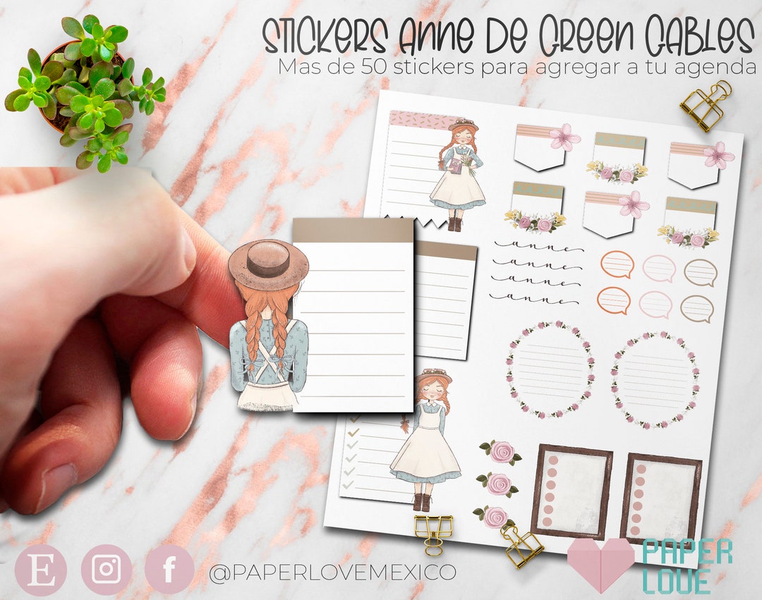 Anne With an E, Anne of Green Gables Stickers for Planner Pdf / JPG ...