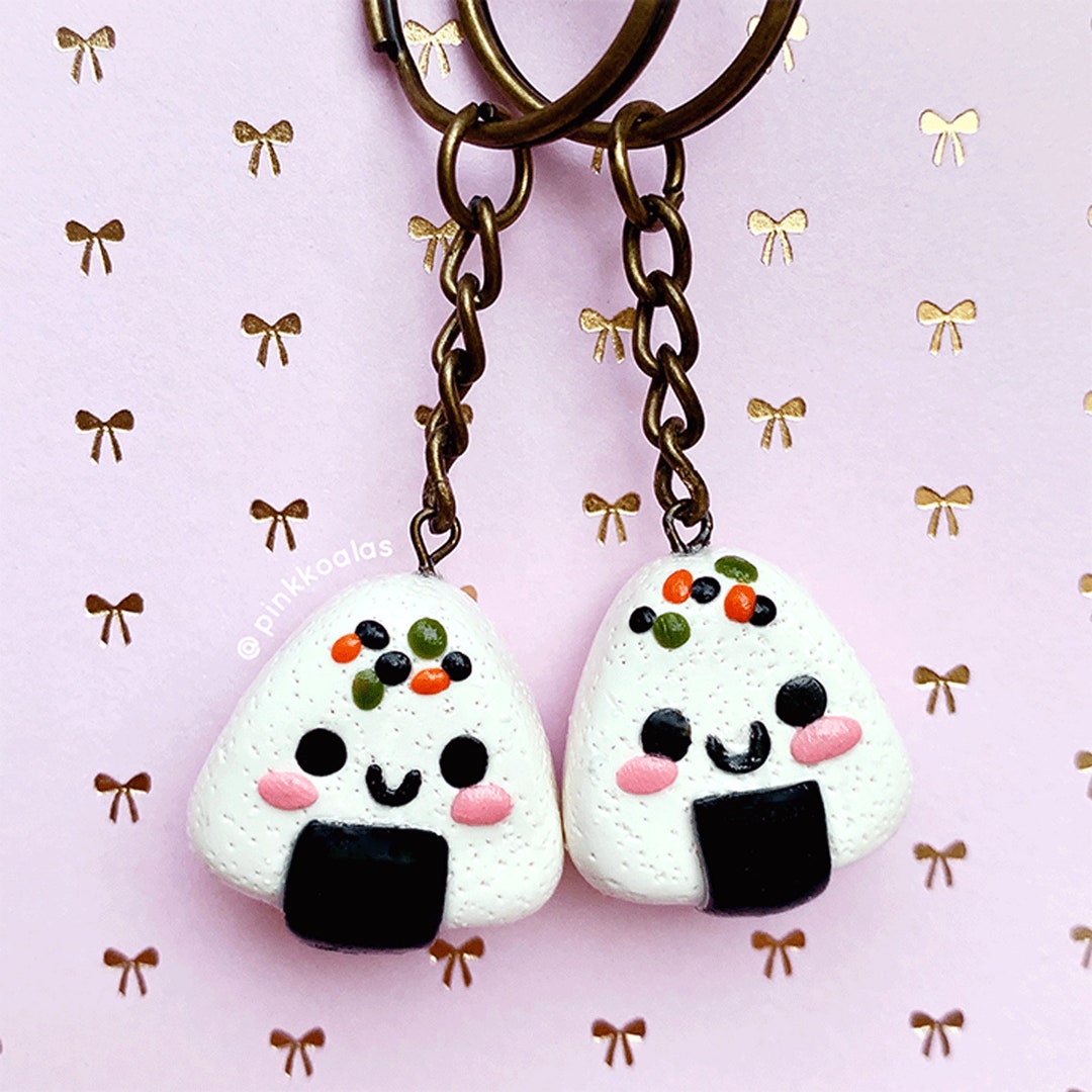 Onigiri Keychain Kawaii Onigiri Keychain Cute Sushi Charm Keychain ...
