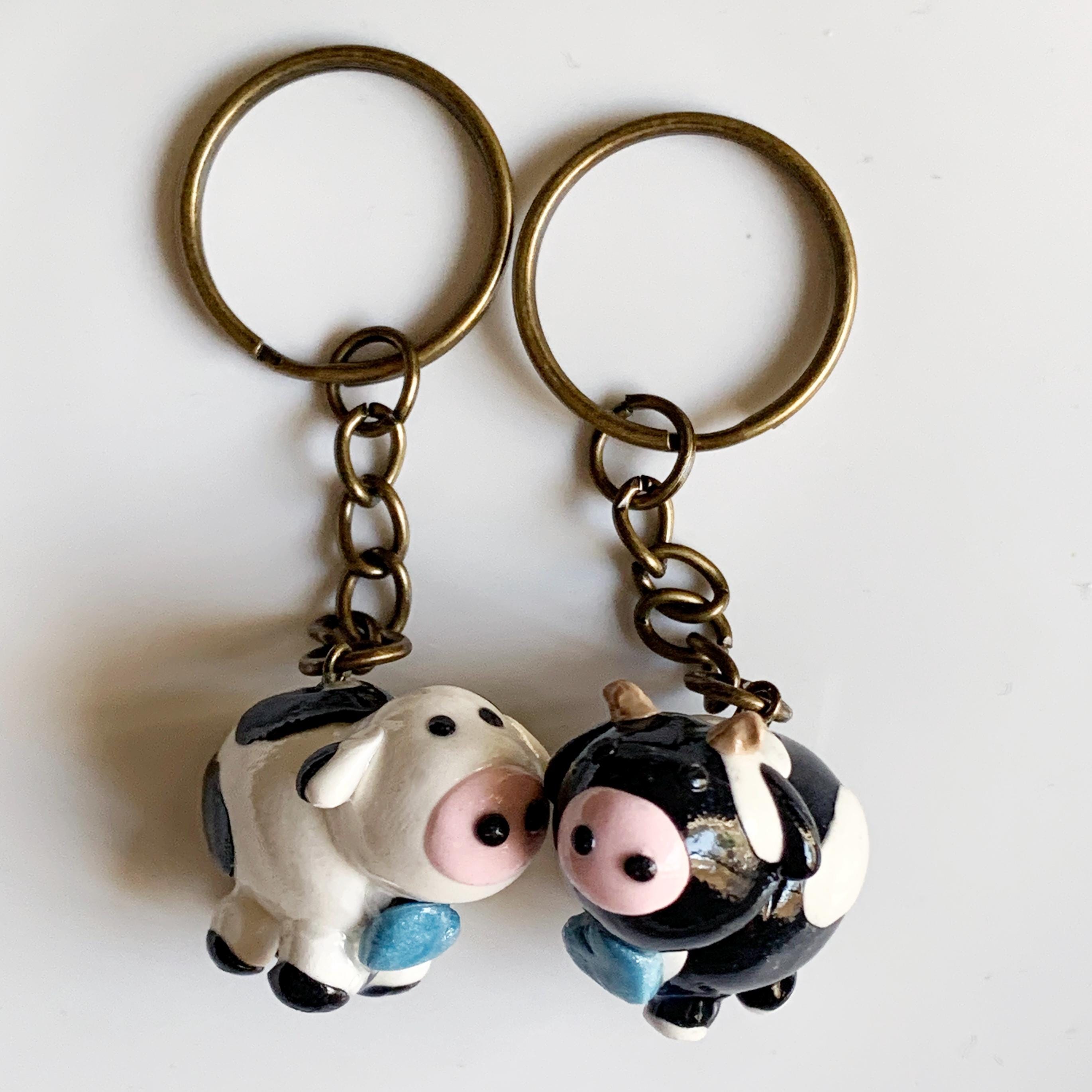 Couple Keychains - I Love You so Mooch - Matching Cow Charms - Etsy