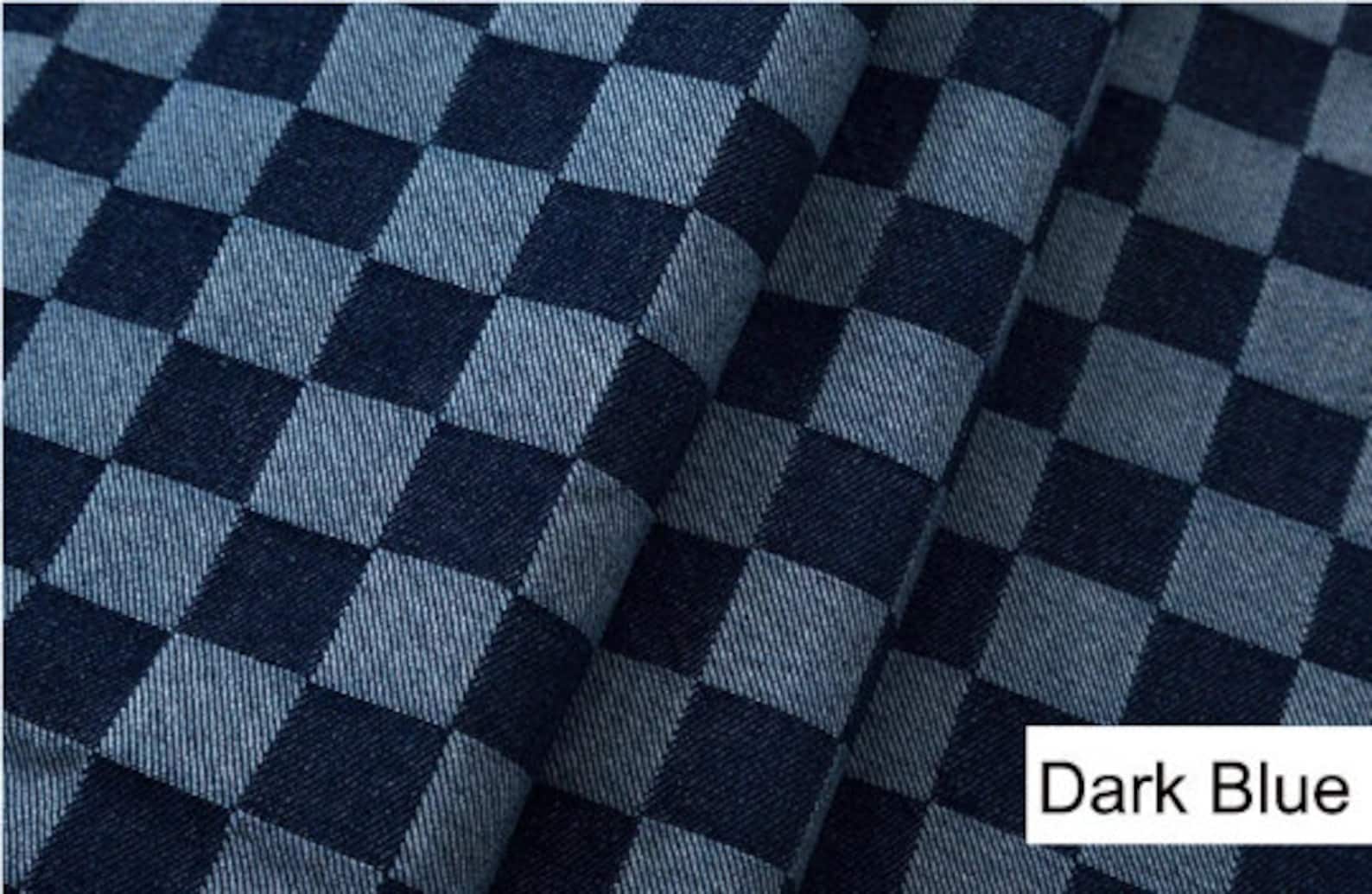 Checkerboard Denim Fabric, Cotton Jacquard Denim Fabric, Thick Washed ...