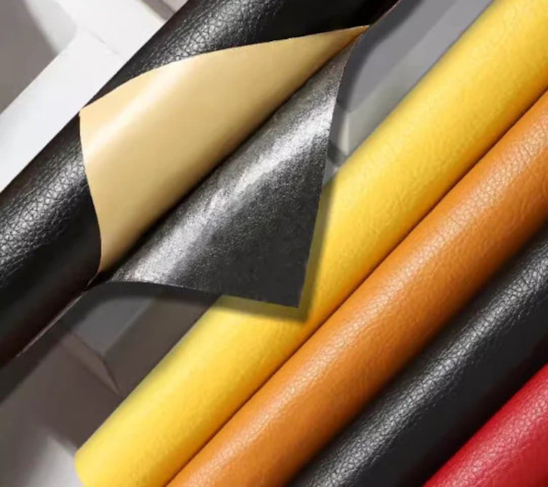 Self Adhesive Leather Fabric, Faux Leather Sheets Fabric, Sticky ...