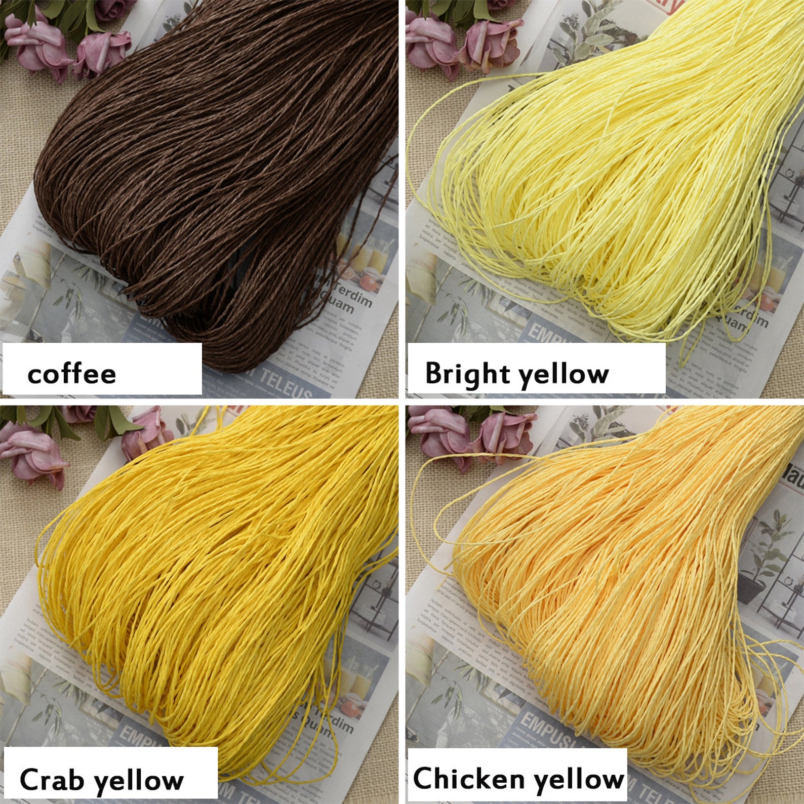 Raffia Material, Hat and Handbag Knitting Yarn, Handmade Raffia Thread ...
