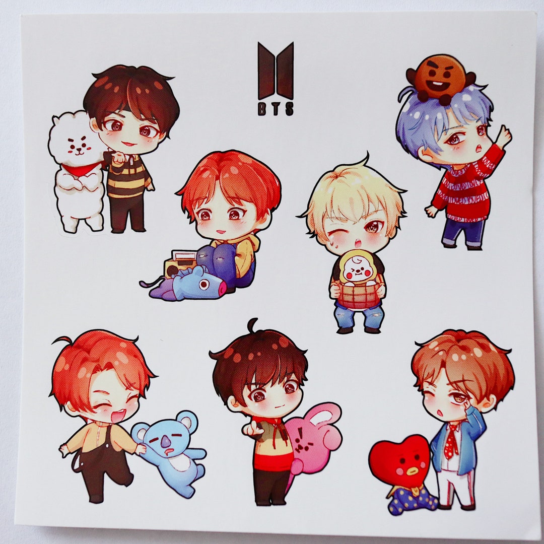Bts Bangtan Boys Kpop Sticker Sheet, Planner Stickers, Laptop Stickers