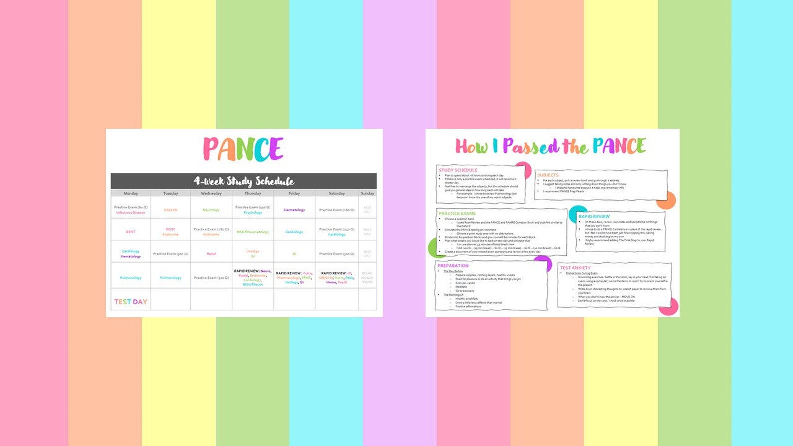 PANCE 4 Week Study Schedule - Medical Study Guides - Physician ...