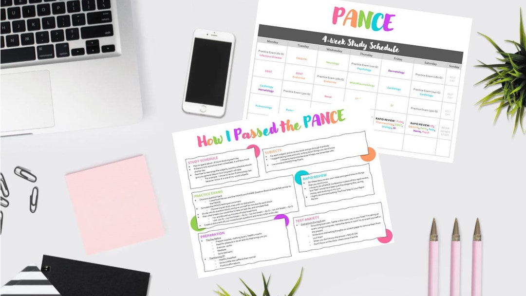 CUSTOM PANCE Study Schedule - Etsy