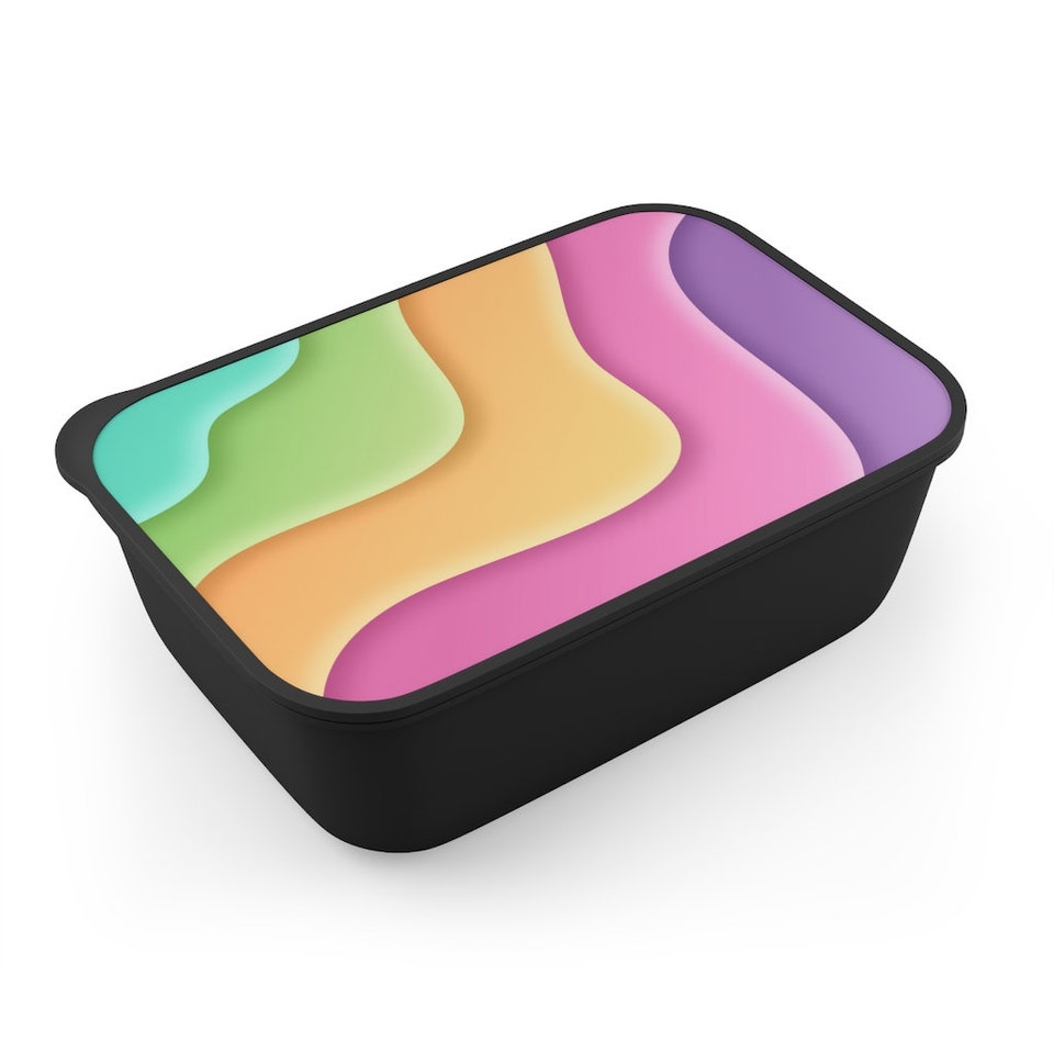 Rainbow Sherbet PLA Bento Box with Band and Utensils sold by Ibrahim ...