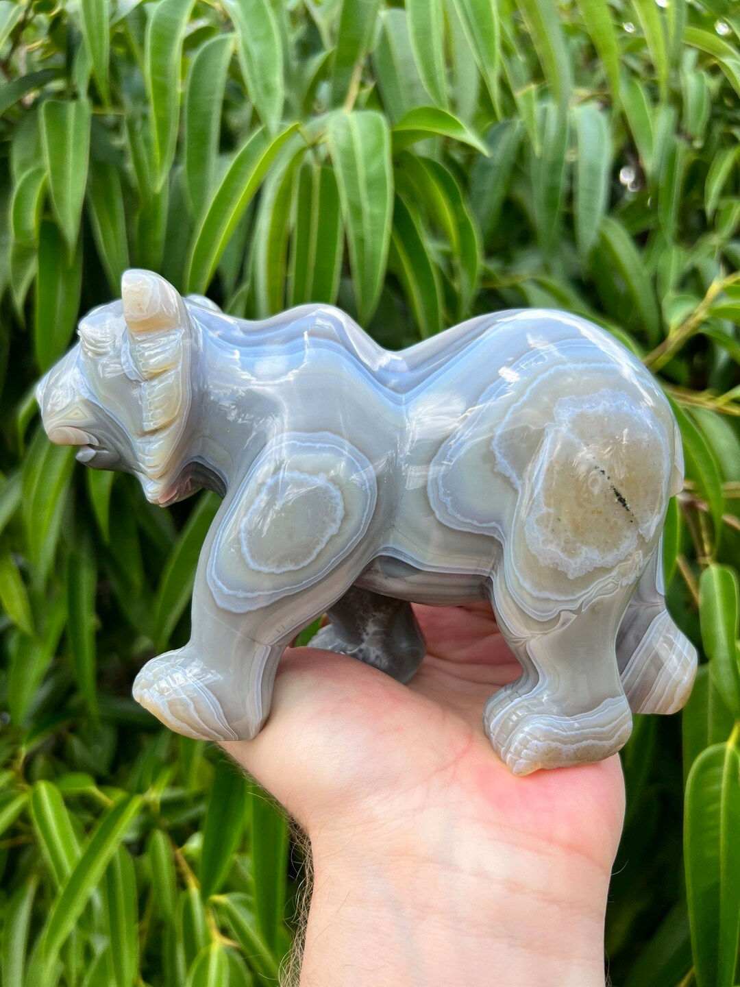 Banded Agate Bear Carving Agate Geode Crystal Animal - Etsy