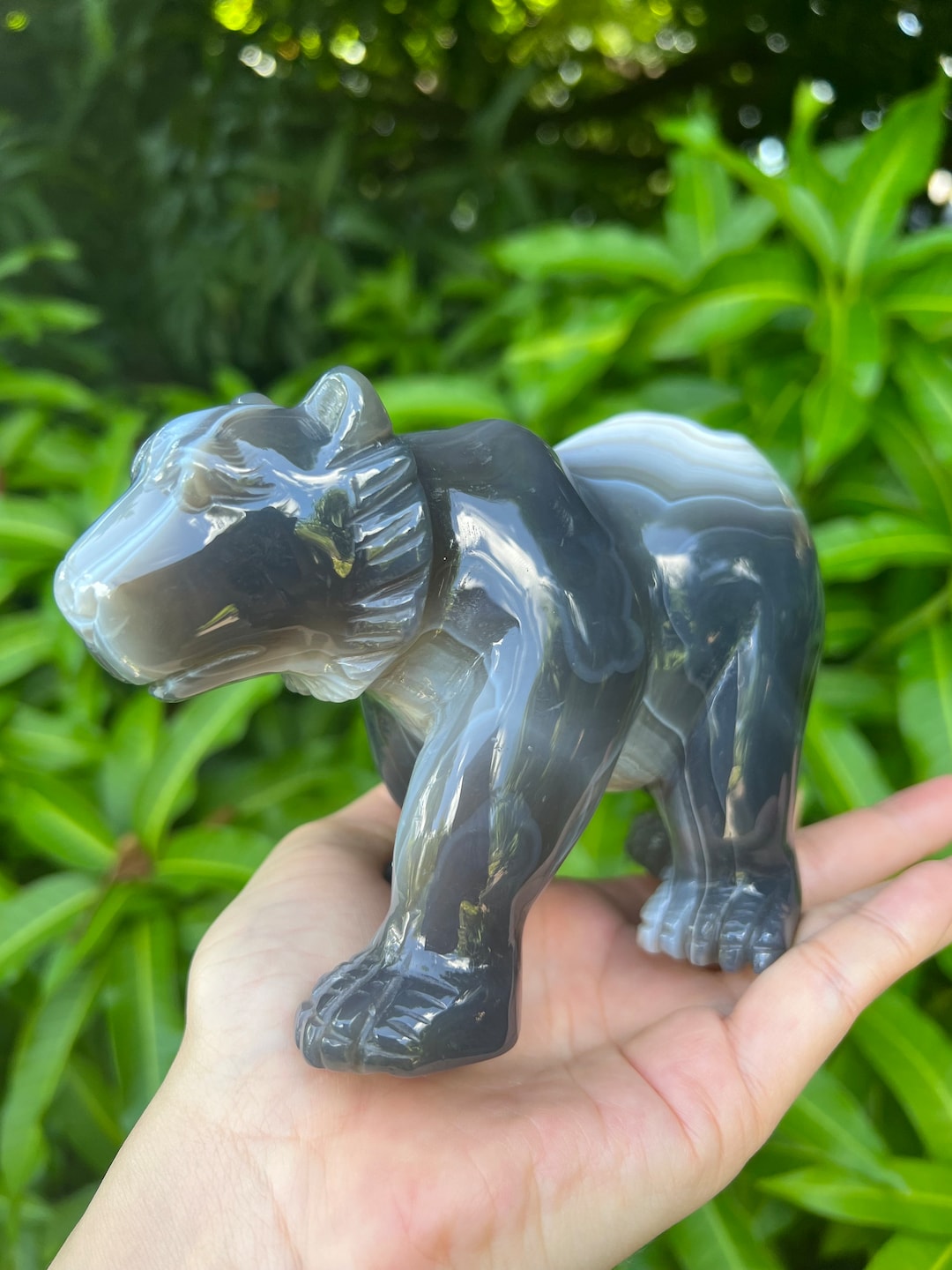 Druzy Agate Bear, Large Agate Geode Bear Carving, Metaphysical Spirit ...